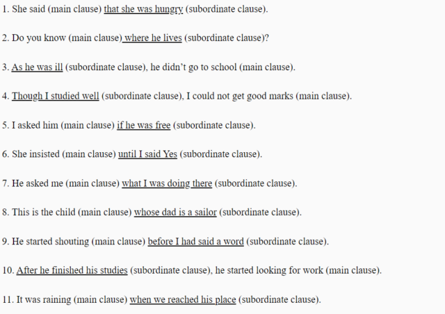 Main Clause And Subordinate Clause Worksheet For Class 7 - NCERT Guides.Com